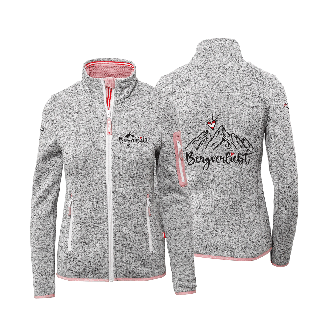 Alpenmode Strickfleece Jacke Damen | Damen Strickfleece Gilet mit ...