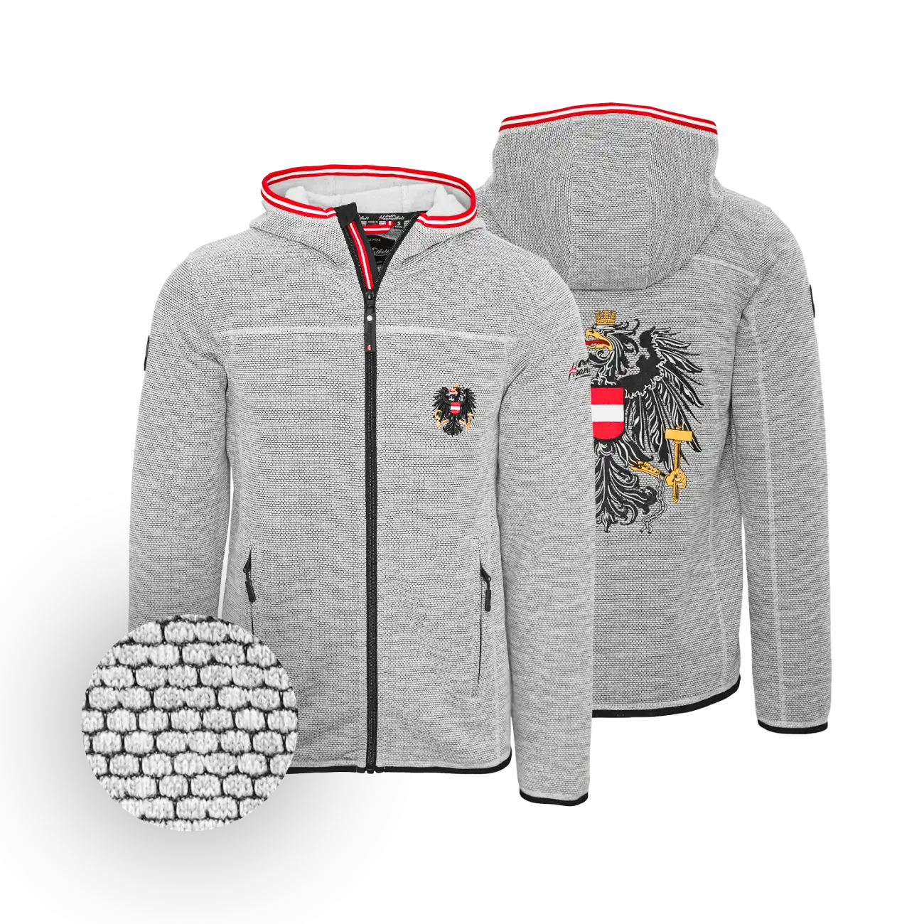 Österreich Adler Herren Fleece Jacke | Dobby Fleece Herren Weste Österreich