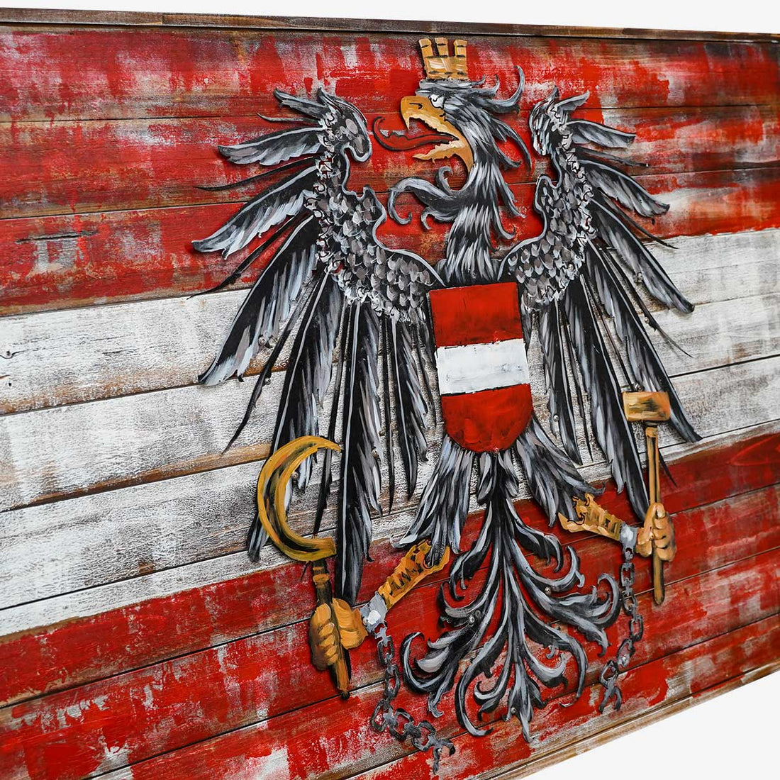 Adler Wappen Gemälde | Österreich Adler Wandbild | Vintage Bild Österreich