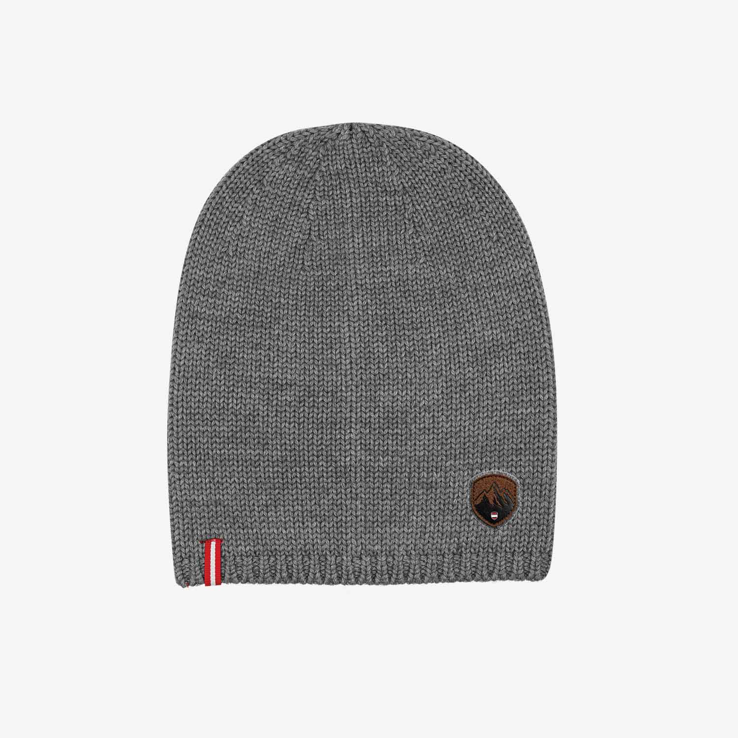 Hoamatkult Berg Merino Beanie | Beanie mit Berg Leder Aufnäher kaufen
